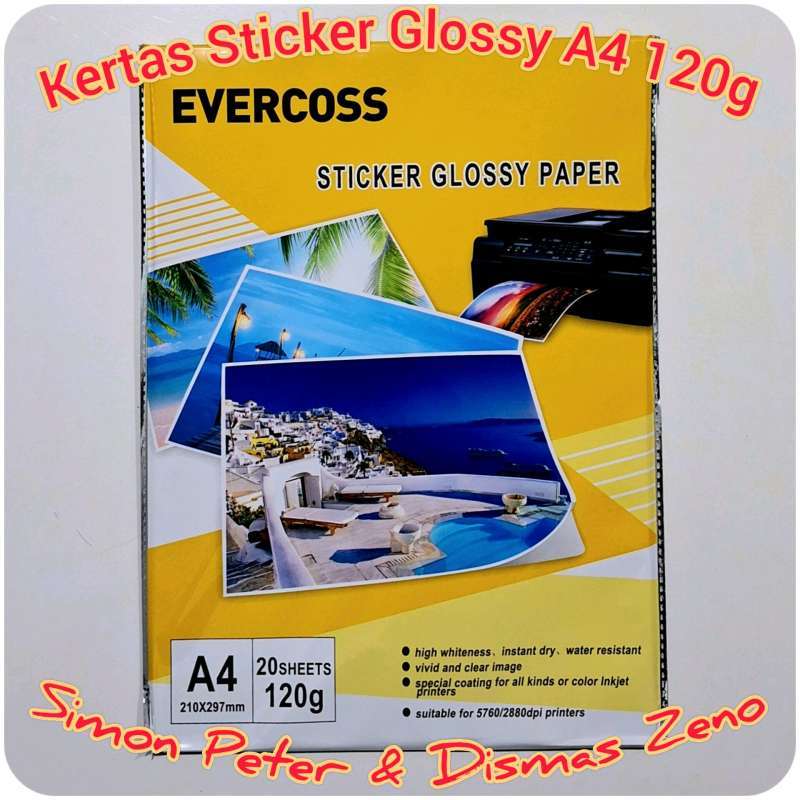 Promo Glossy Photo Sticker A4 Kertas Stiker Foto Mengkilap Untuk Cetak ...
