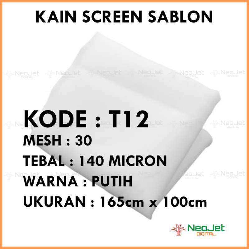 Jual Kain Screen Sablon Manual T12 Putih Lebar 165 Cm Mesh 30 Tebal 140 ...