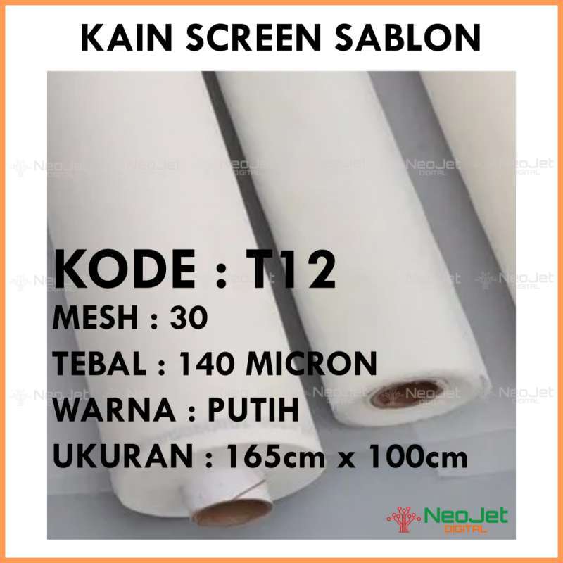 Jual Kain Screen Sablon Manual T12 Putih Lebar 165 Cm Mesh 30 Tebal 140 ...