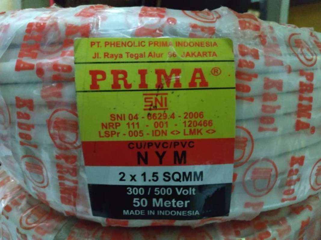 Promo KABEL LISTRIK MERK PRIMA NYM 2x1.5 / 2x1,5 PER ROLL / @ ROLL ...