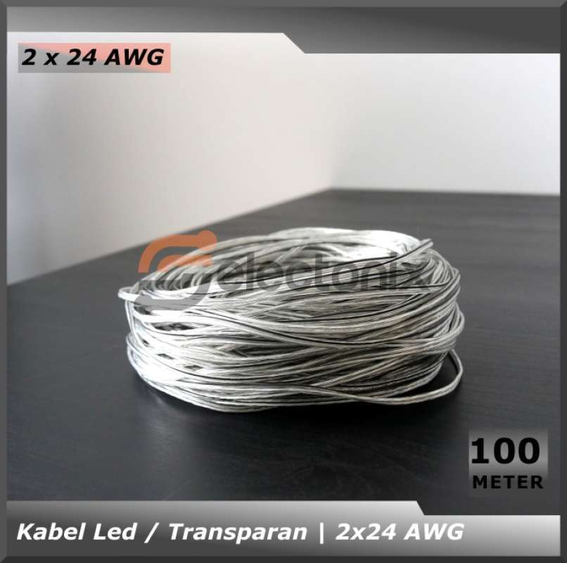 Promo Kabel Led 2 X 24 Awg [100 Meter] - Transparan Diskon 23% Di ...