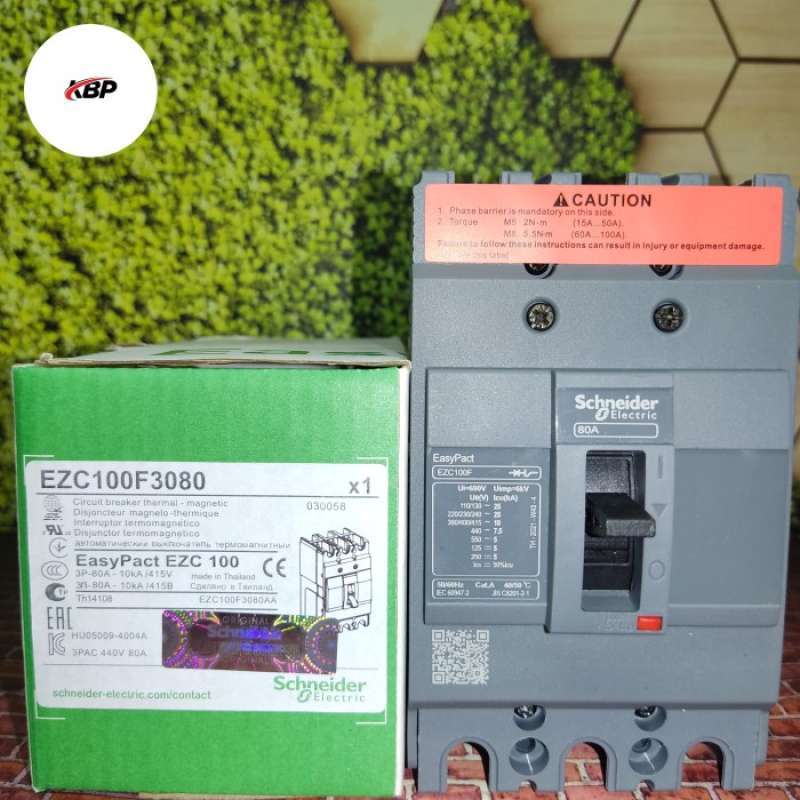 Promo mccb Schneider breaker ezc100f 80a ezc100f3080 3phase 3p 80 a tele Diskon 23% di Seller ...