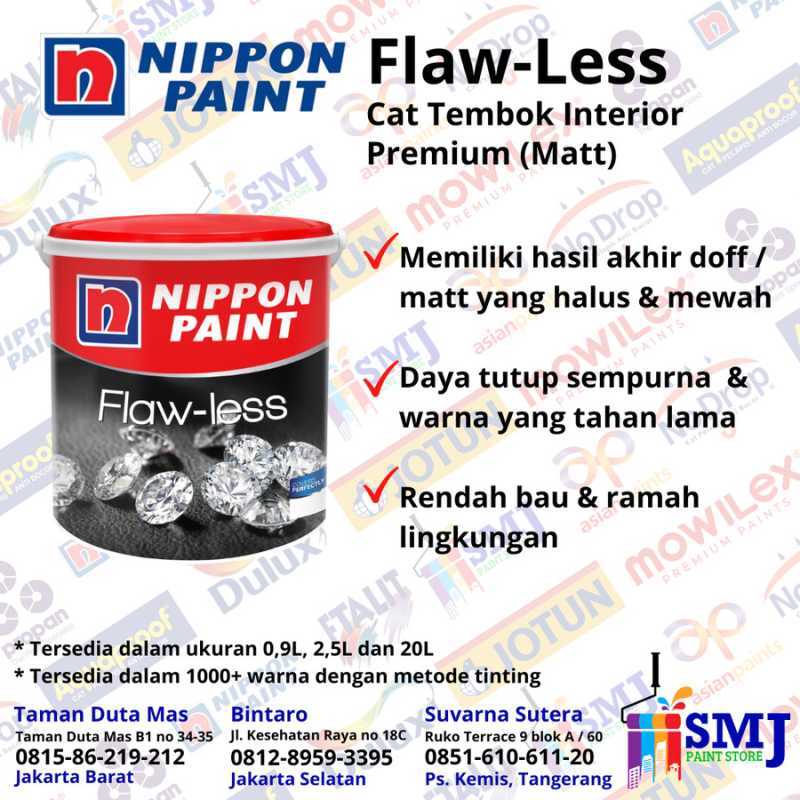 Jual CAT TEMBOK INTERIOR NIPPON PAINT FLAWLESS KEMASAN 20 LITER ...