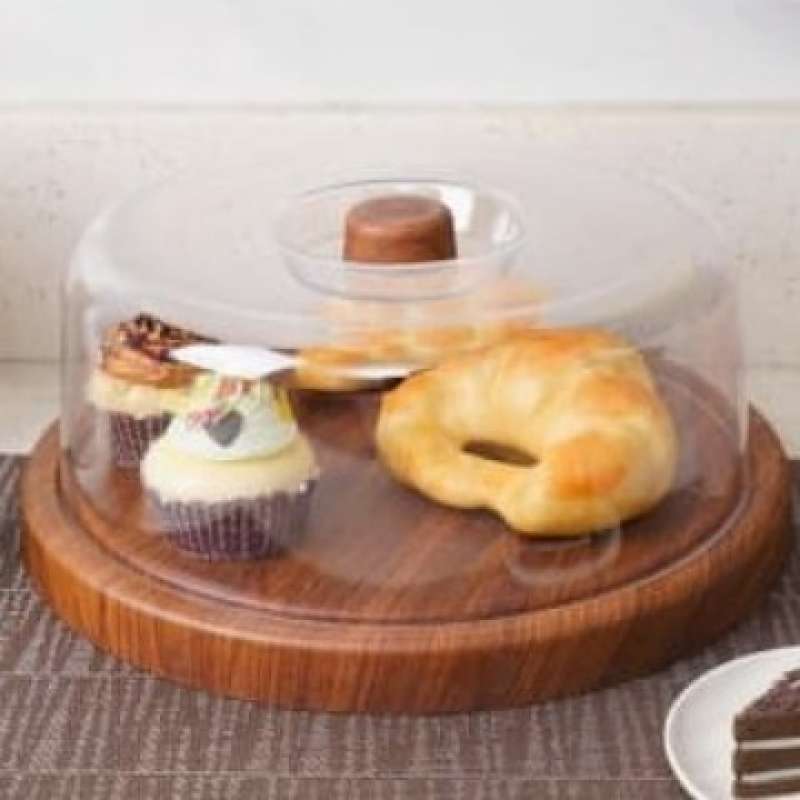 Promo Tempat Cake Pastry Puding Kayu Bulat Dengan Tutup Evelin Kris ...