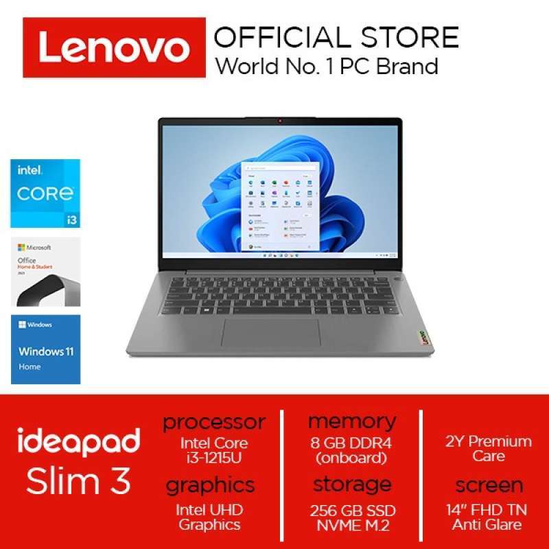 Jual Lenovo Ideapad Slim3i 14iau7 Core I3-1215u 8gb 256ssd Win11 Ohs ...