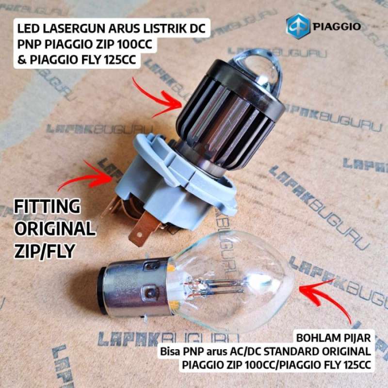 Promo FITTING LAMPU UTAMA BOHLAM LED/ PIJAR PIAGGIO ZIP 100CC FLY 125CC ...