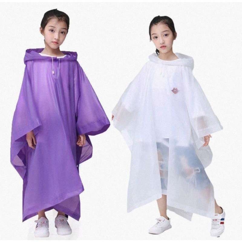Promo Jas Hujan Untuk Anak Model Ponco Dengan Kancing Aneka Warna Polos ...