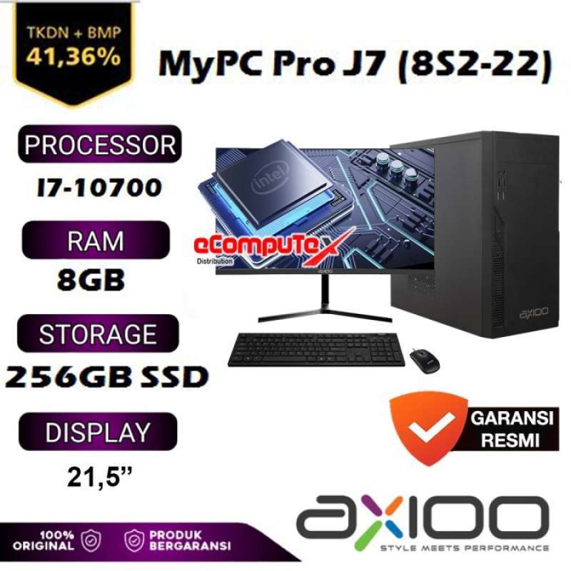 Jual PC DESKTOP AXIOO MYPC PRO J7 (8S2-22) i7-10700 8GB 256GB SSD 21.5 ...