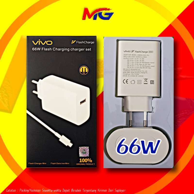 Jual Charger VIVO Flash Charging 66W V27, V27e, V25, V25 Pro, V25 5G, T1 Pro 5G Original USB ...