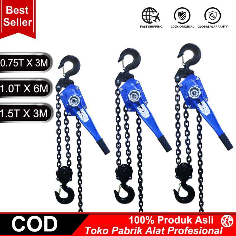 Promo Lever Block Lifting Hoist 0.75 Ton X 3 Meter , 1 Ton X 6meter , 1 ...
