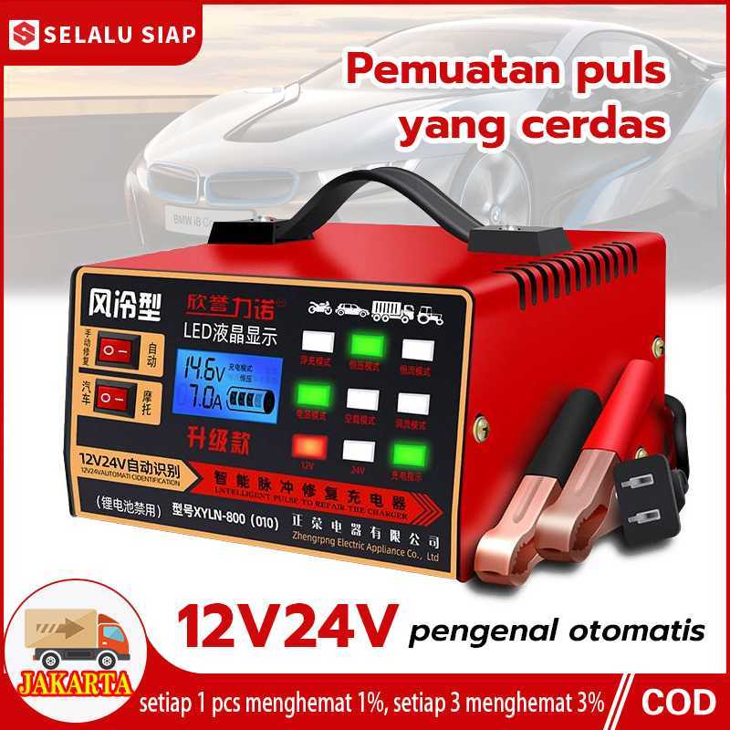 Promo 180W Portable Charger Aki 12/24V Mobil Dan Motor Dengan Intelligent Chip Charger Aki Mobil ...