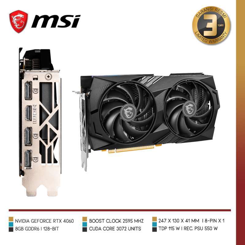 Jual MSI GeForce RTX 4060 GAMING X 8G di Seller Nano Komputer - Nano Komputer, Mangga Dua Mall ...