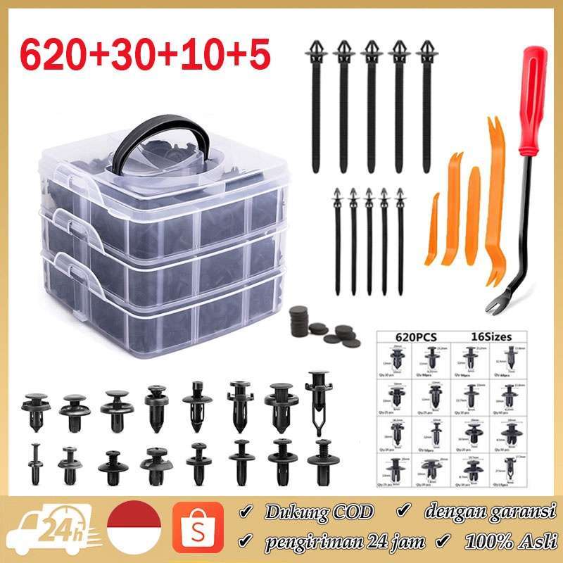 Promo 100 atau 665Pcs atau set Klip Mobil Hibrida Pengikat P - 665pcs ...