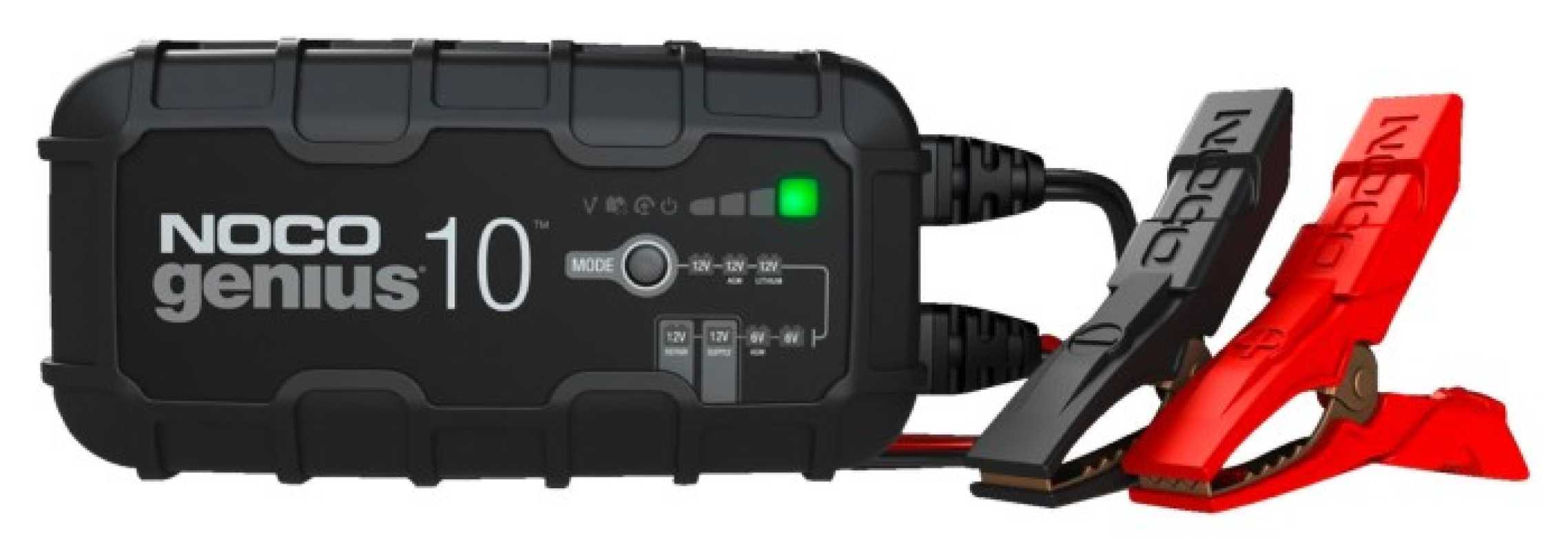 Promo Noco Genius 10 6v, 12v 10-amp Agm, Lithium Smart Battery Charger ...