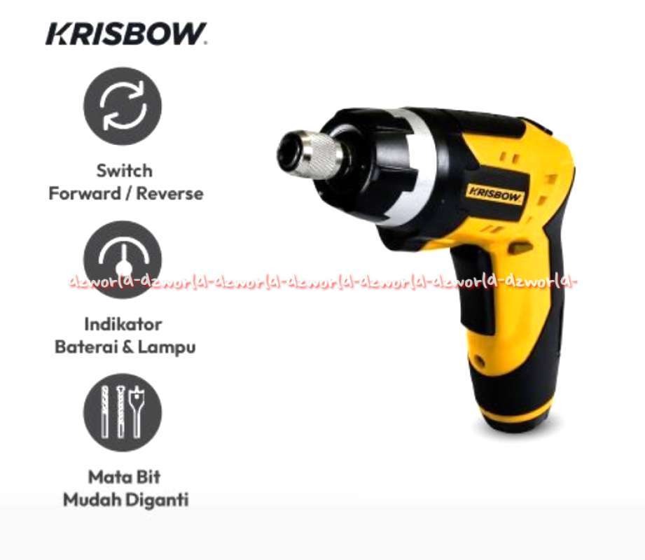 Jual Krisbow Cordless Screwdriver IRCS362 Alat Mesin Bor Tanpa Kabel di ...