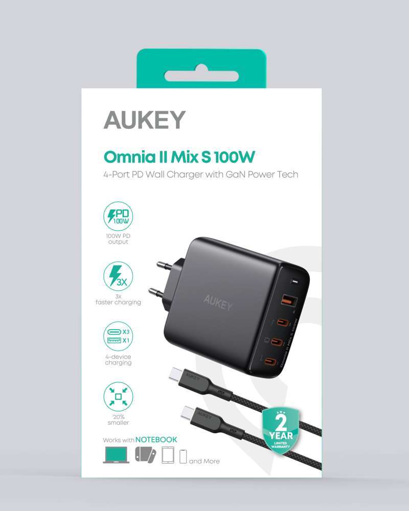 Jual Aukey PA-B7S Omnia II Mix S 100W 4-Port PD Wall Charger di Seller BORNEO DIGITAL Official ...