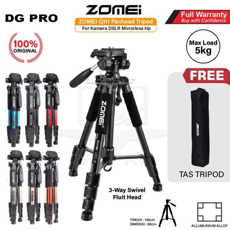Promo ZOMEI Q111 PANHEAD TRIPOD PROFESIONAL FOR KAMERA DSLR MIRRORLESS ...