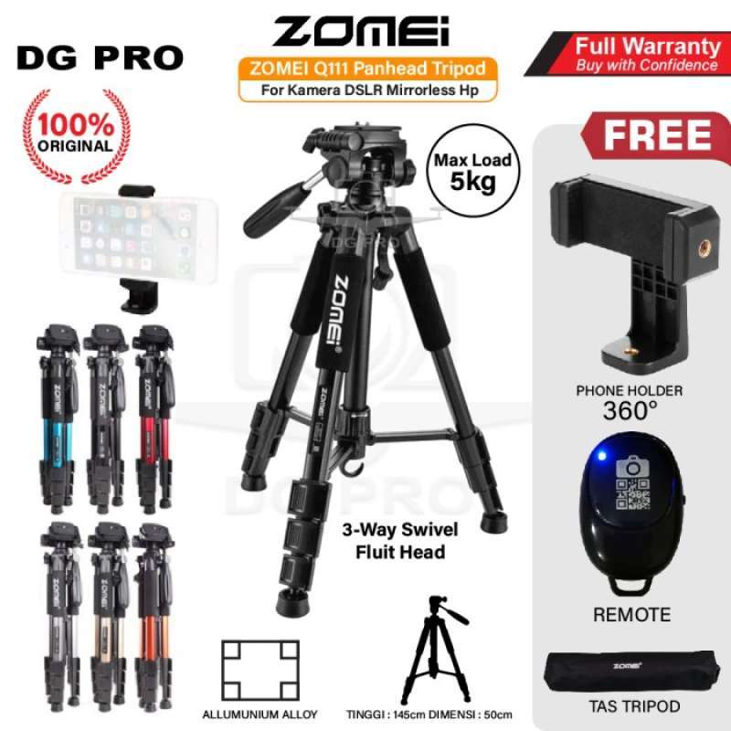 Promo ZOMEI Q111 PANHEAD TRIPOD PROFESIONAL FOR KAMERA DSLR MIRRORLESS ...