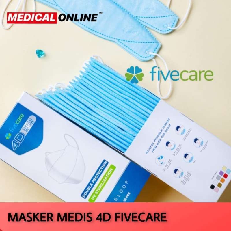Jual Masker Fivecare 4d 4ply Filter Masker Medis Evoplusmed Medical ...
