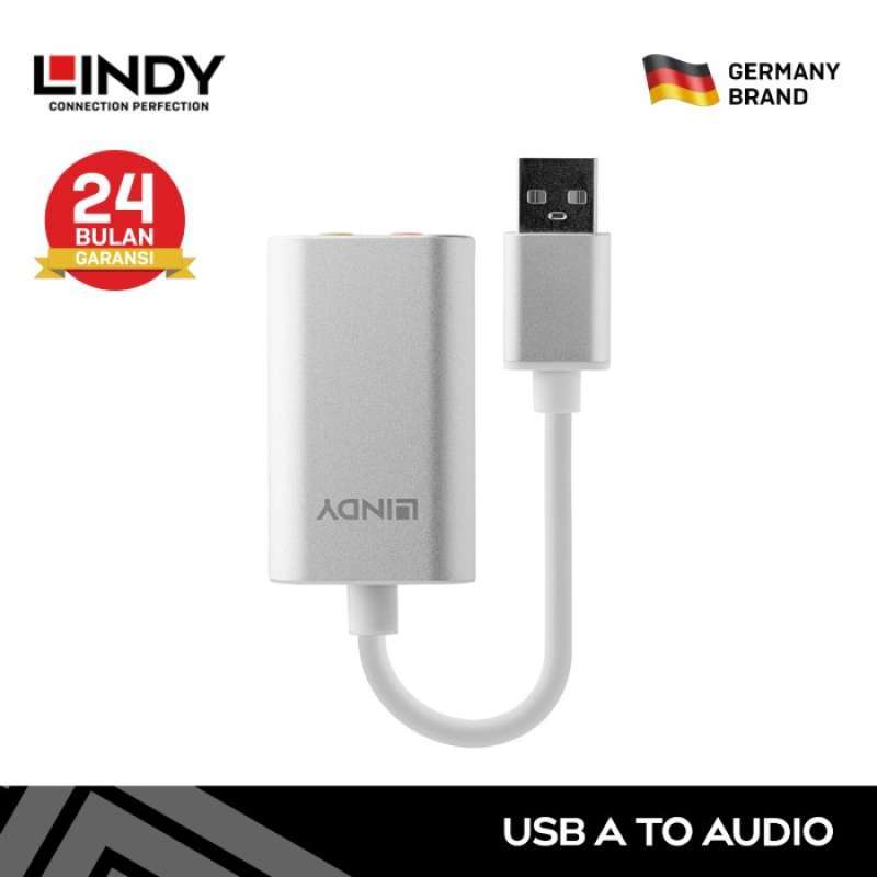 Promo New Dac Usb To 3.5mm Active Converter Lindy Type A To Audio + Mic ...