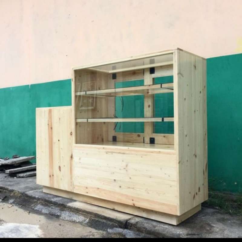 Promo meja etalase / meja Display kayu jati belanda Diskon 9% di Seller ...