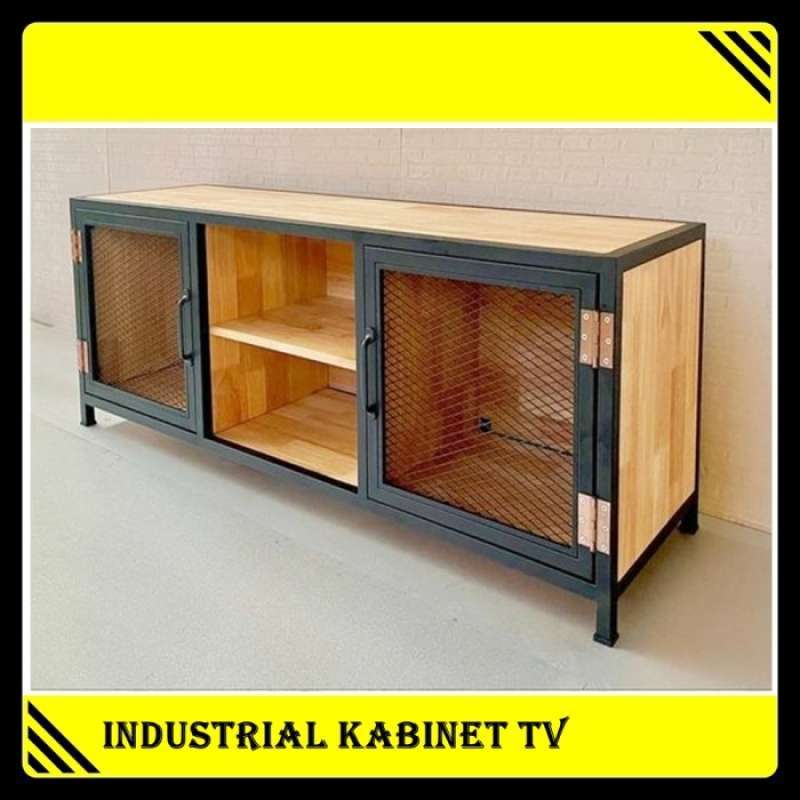 Promo Lemari Tv/Rak Tv/Meja Tv Kayu Besi Industrial/Tv Stand Kabinet ...