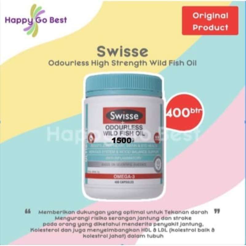 Promo Swisse Ultiboost Odourless High Strength Wild Fish Oil 1500mg 400 Kaps Diskon 33% di ...