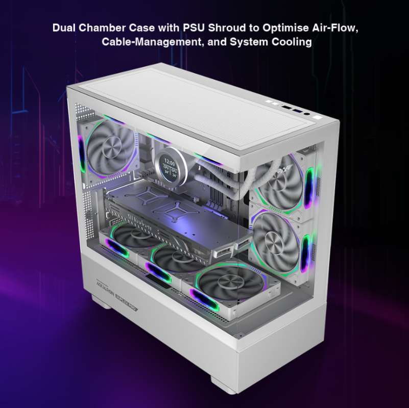 Promo Casing Gaming Armaggeddon Aquaron DUPLEX PRO M-ATX with Front Panel and Side Panel ...