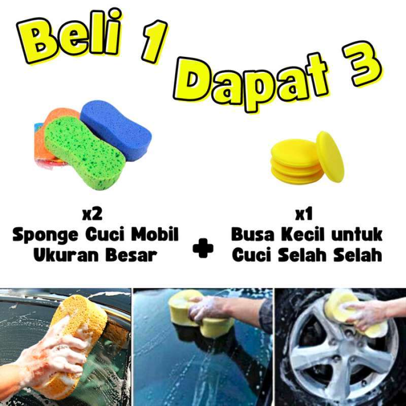 Promo Paket Spons Busa Cuci Motor & Mobil - Wash Sponge Spon 8 Jumbo ...