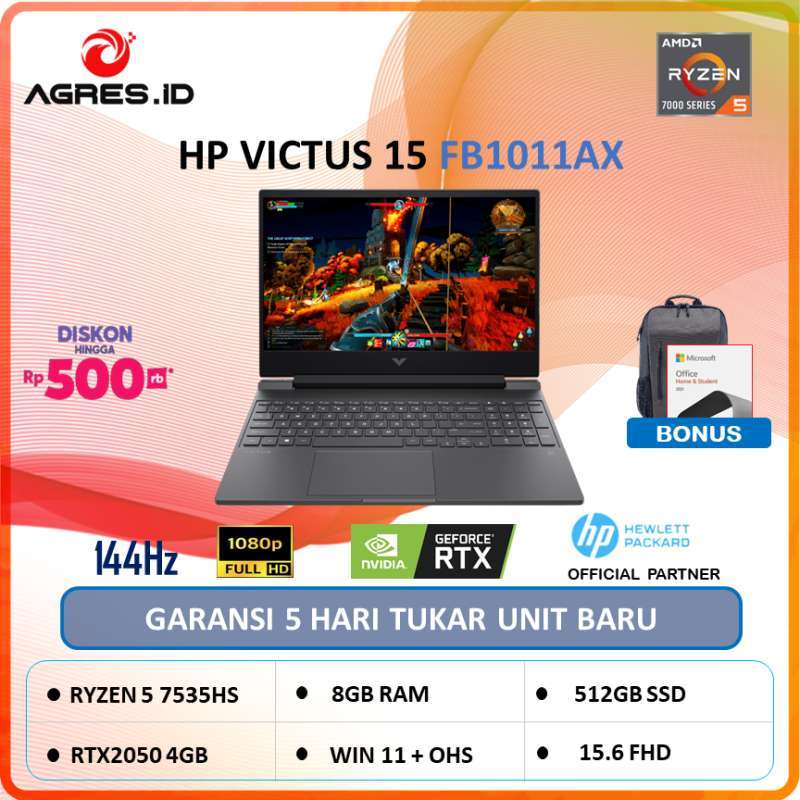 Promo HP VICTUS 15 FB1011AX RTX2050 4GB - RYZEN 5 7535HS 8GB 512GB 15.6 ...