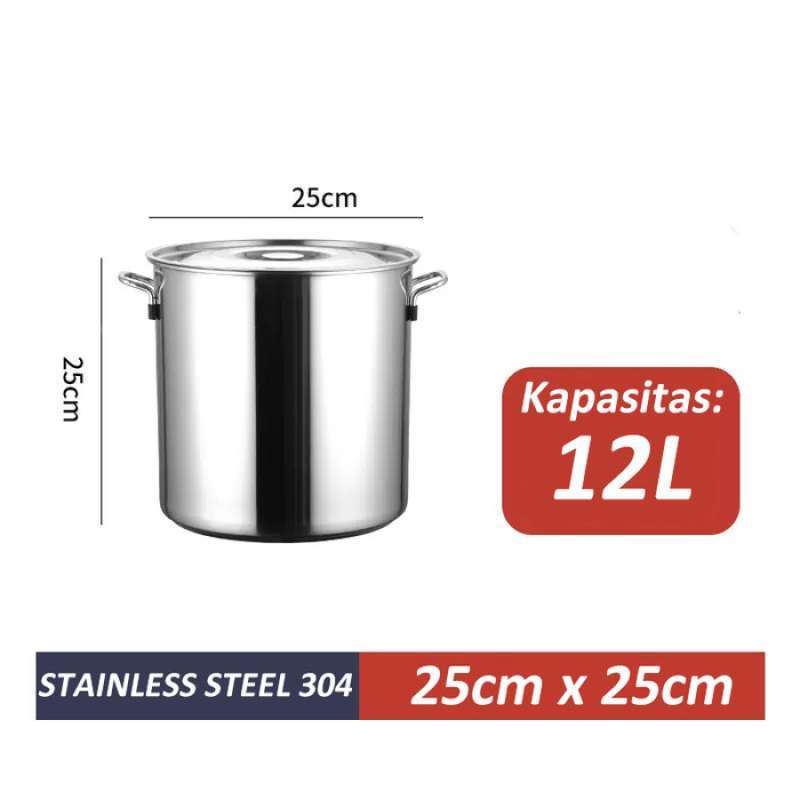 Promo Dandang Nasi Stainless Stockpot Panci Baso Polos Serbaguna ...