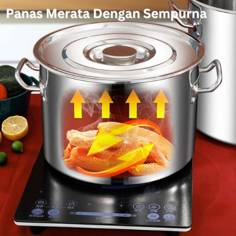 Promo Dandang Nasi Stainless Stockpot Panci Baso Polos Serbaguna ...