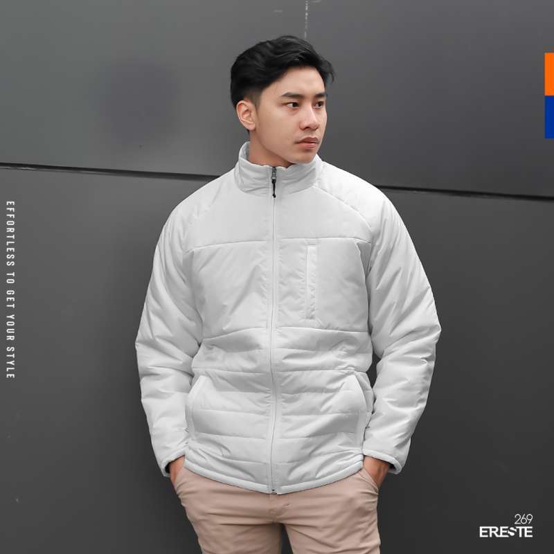 Promo Jaket Windproof Parasut Tebal Pria Thorn White - L White Diskon ...