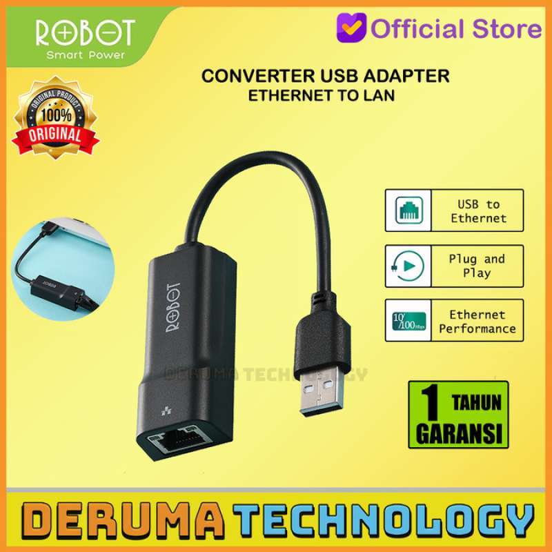 Promo Robot EA10 Converter USB Adapter Ethernet To LAN RJ45 Port PC ...