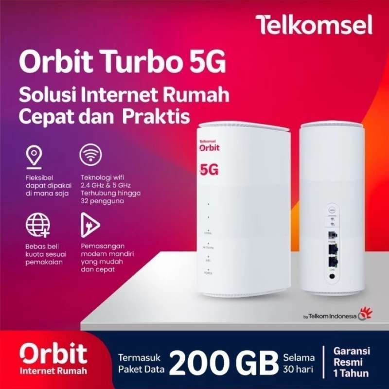 Promo Modem WiFi Router Telkomsel Orbit Turbo 5G ZTE MC801A Bonus 200 ...
