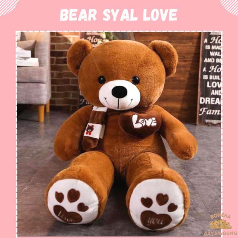 Promo Boneka Teddy Bear Jumbo Lucu Imut 1 Meter - Bear Coklat Tua ...