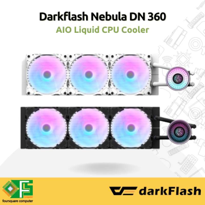 Promo Darkflash Nebula Dn 360 White & Black| Liquid Cooler Water Cooling 360mm Diskon 4% Di ...