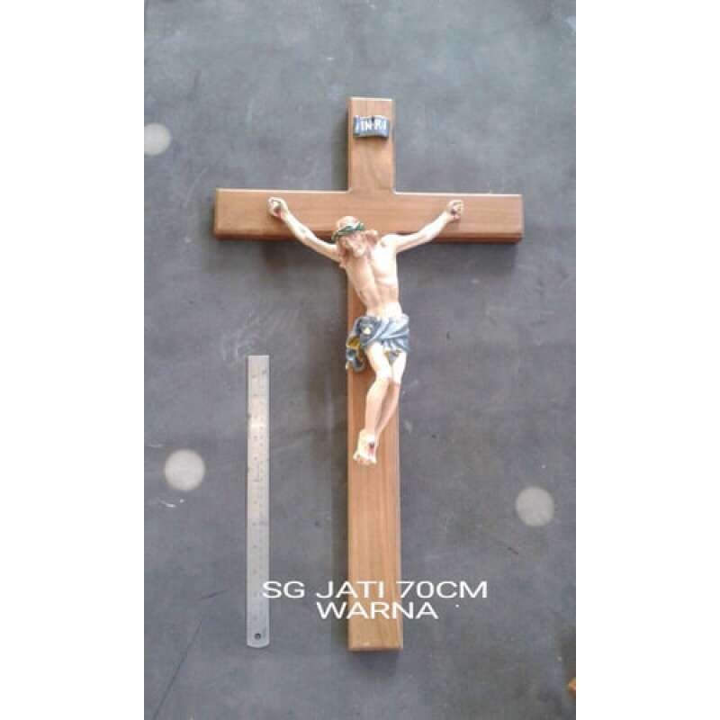 Promo Salib Gantung Katolik Kayu Jati Warna 70 Cm - Salib Dinding Diskon 23% Di Seller Bea Store ...