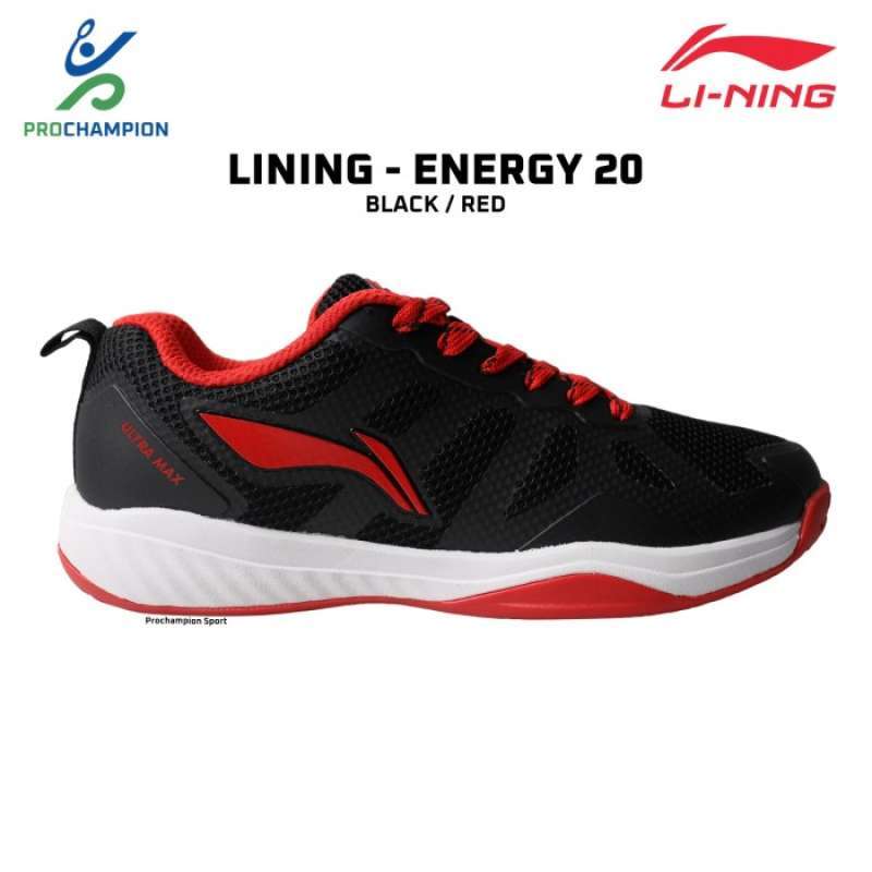 Jual Warna Baru ! Sepatu Badminton Lining Original Ultra Max Black Red ...