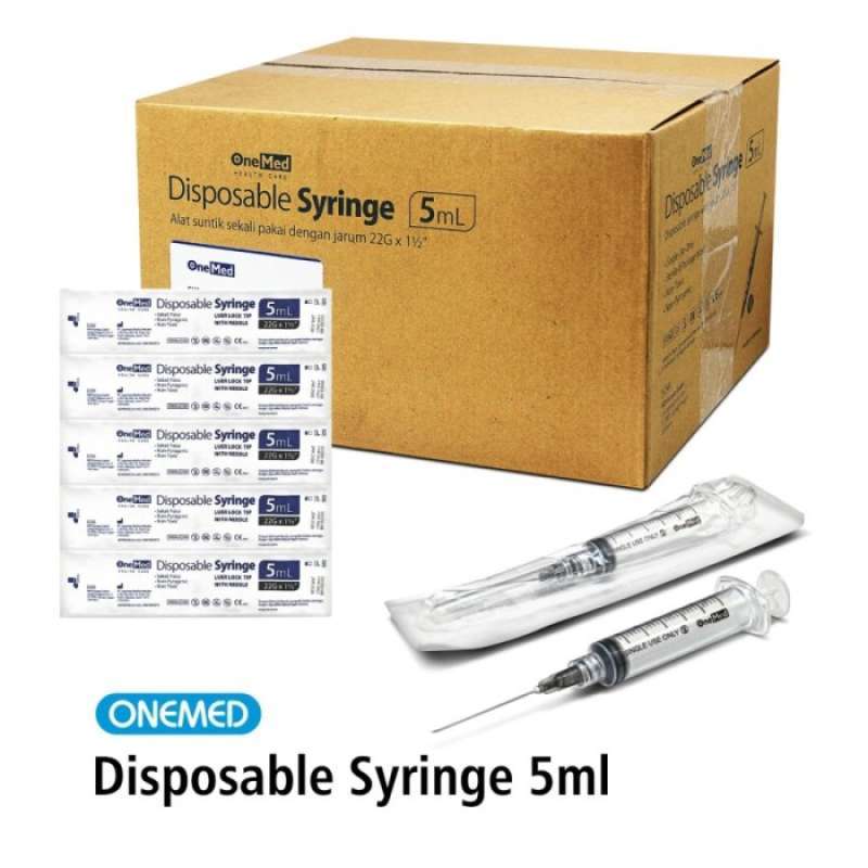 Promo Onemed Disposable Syringe 5 cc / ml BOX 100pcs Diskon 33% di ...