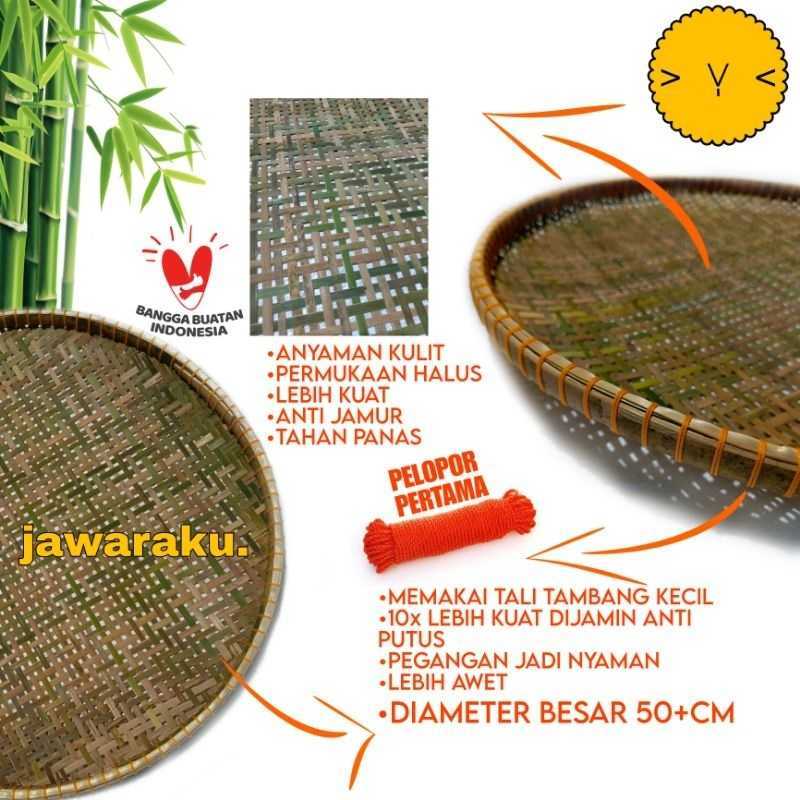 Promo tampah ayakan bambu jaitan tambang anyaman kulit bambu diameter ...