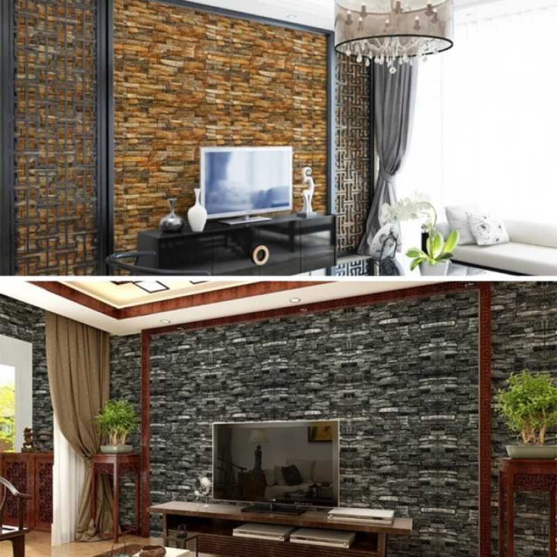 Jual Wallpaper Dinding 3d Foam Batu Bata 70cm X 77cm - Bata Daun Di ...
