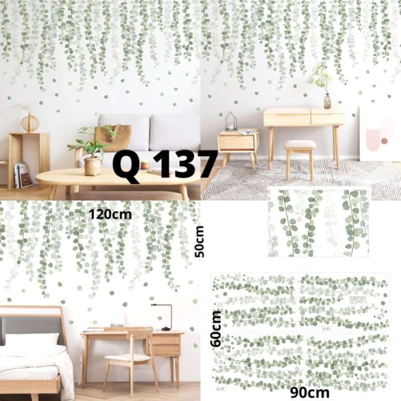 Jual Stiker Sticker Wallpaper Daun Salur Tembok Dinding Keramik Kamar Mandi - Q 137 Di Seller ...