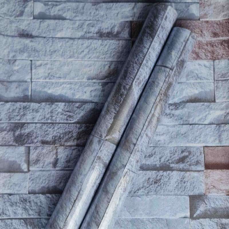 Jual Wallpaper Sticker Dinding Batu Alam Biru - 45cmx 10 M Walpaper ...