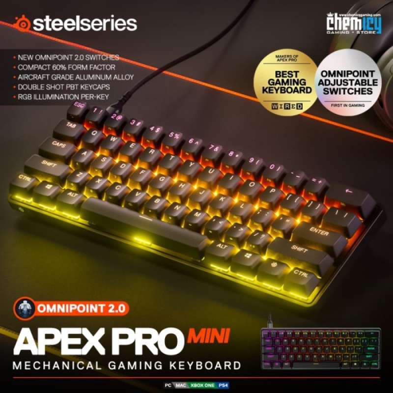 Promo Steelseries Apex Pro Mini 60% Omnipoint RGB Mechanical Gaming ...