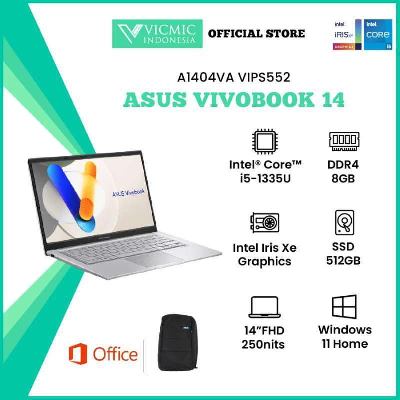 Promo Asus Vivobook 14 A1404va Vips552 [intel I5-1335u/ 8gb/ 512gb/ Ips ...