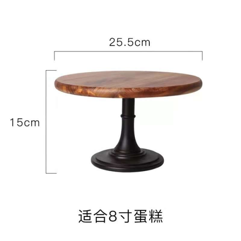 Promo Cake Stand Alas Tatakan Display Kue 25 Cm Cake Motif Kayu Wooden ...