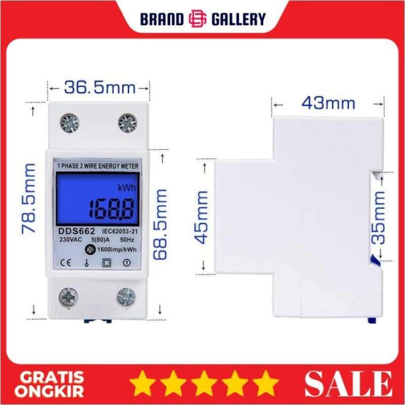 Promo METERAN LISTRIK DIGITAL DIN RAIL KWH METER SINGLE PHASE 230V - DDS662 - MIYAUUUUSHP14 ...