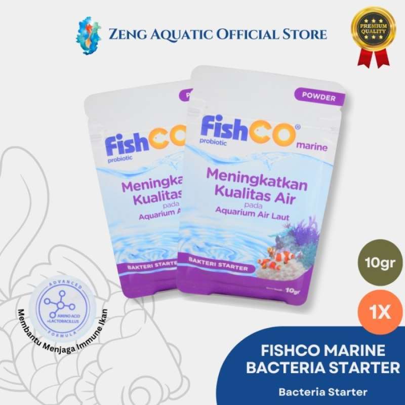 Jual Fishco Marine Fish Co Marine Aquarium Air Laut Probiotik 10 Gram ...