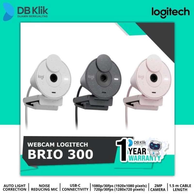 Jual Webcam Logitech Brio 300 Full Hd Shutter Privasi & Noise-reducing ...